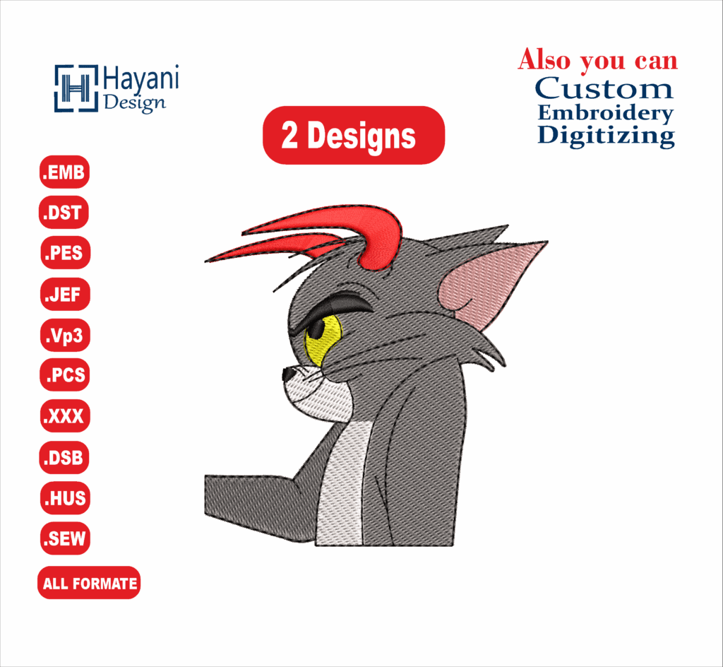 Tom and Jerry Embroidery Designs/2 Designs & 2 Size/Love Embroidery ...