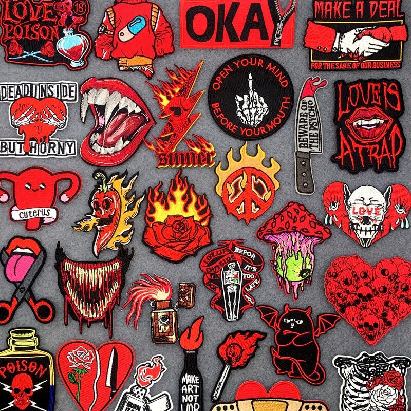 Tusk Punk Embroidery Patches for Clothing Stickers Ironing Sewing ...