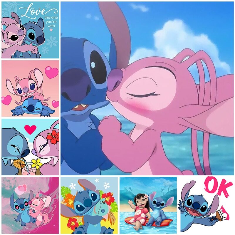 Disney Lilo Stitch Angie Diamond Painting Cartoon | Hayani Designs